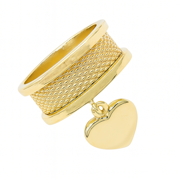 Inel Aur 14k 💛 cu Charm Inima – Feminin si Elegant