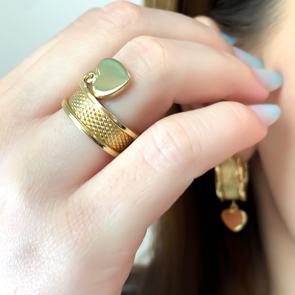 Inel Aur 14k cu Charm Inima – SORELLY