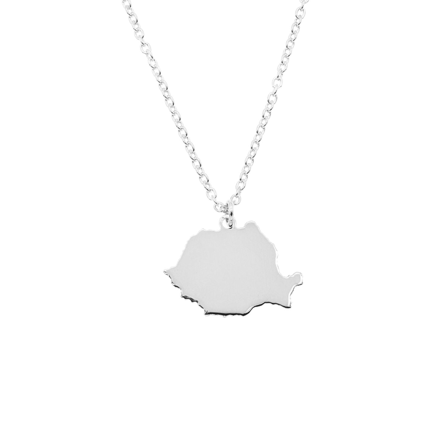 Lant Argint Harta Romaniei 🇷🇴 – Simbol Elegant & Autentic